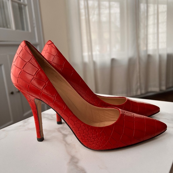 Hugo Boss | Shoes | Hugo Boss Red Crocodile Pump | Poshmark
